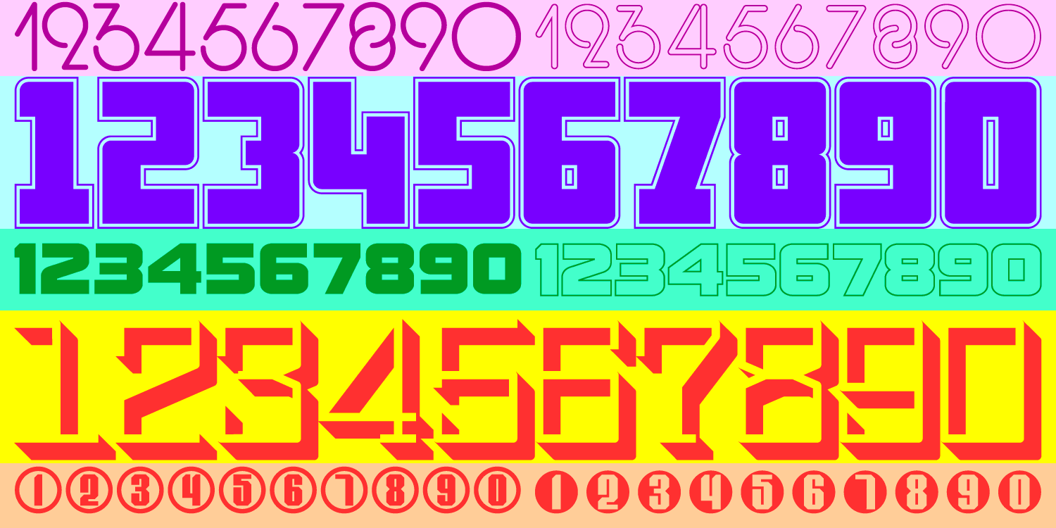 Display Digits - Font List entries - Typography.Guru