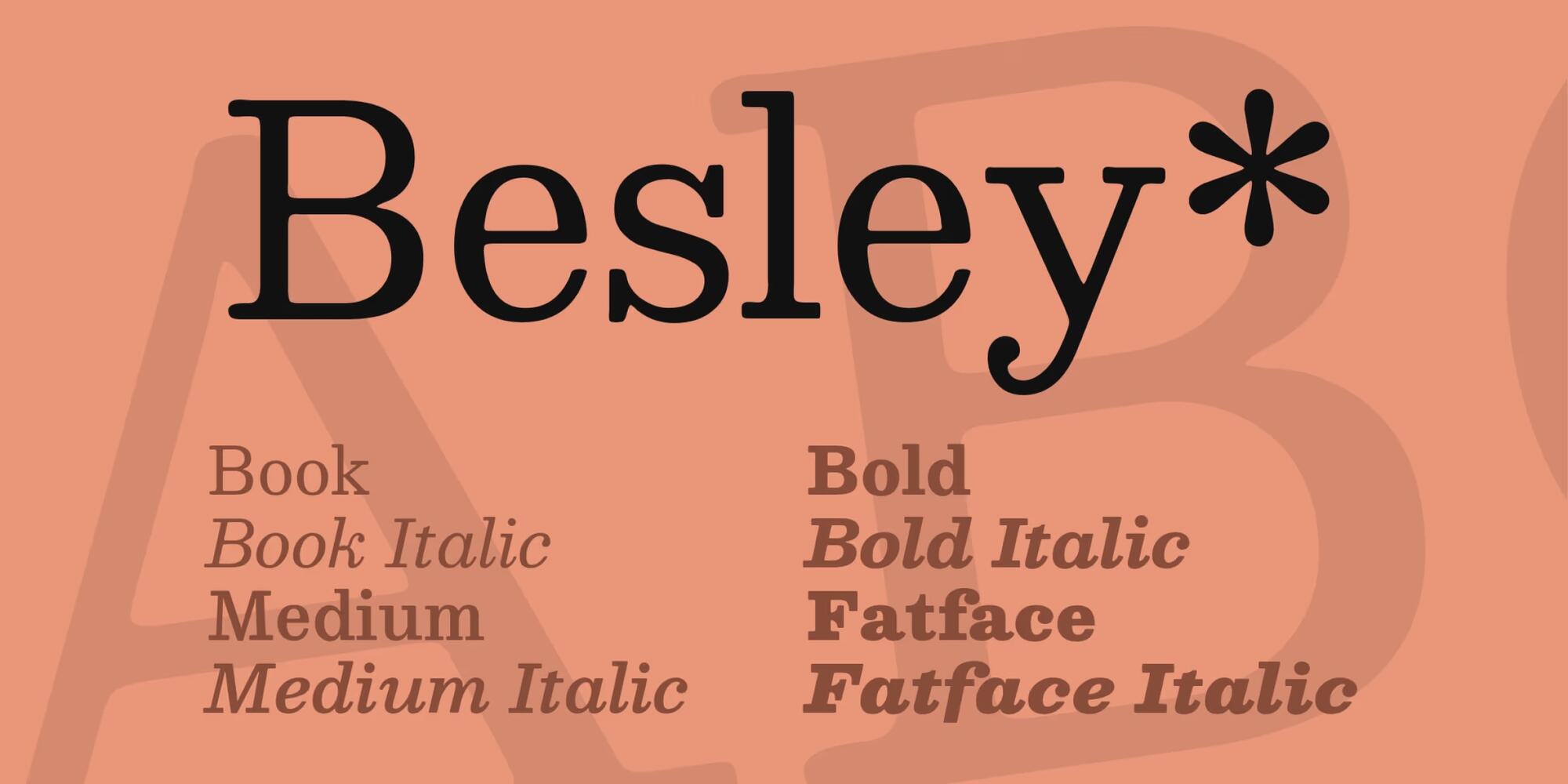 Besley* - Font List entries - Typography.Guru